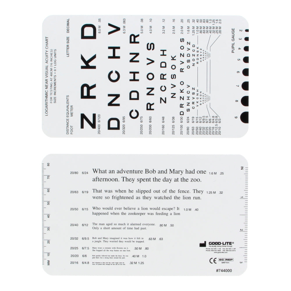 Sloan Letter Near Vision Pocket Card – Optego Singapore